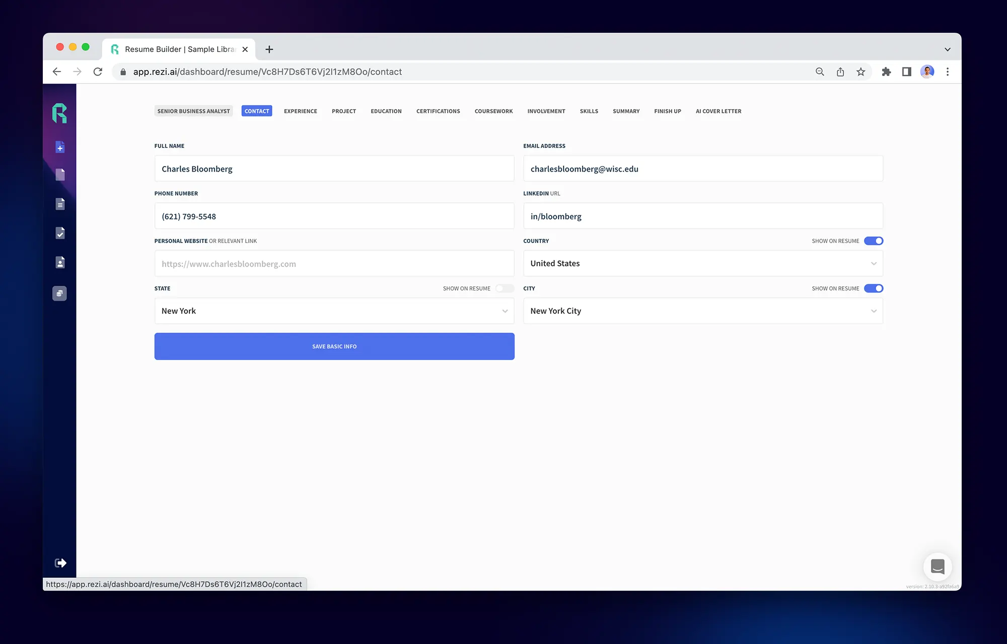 Rezi User Docs - Contact